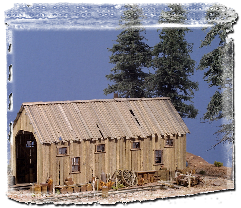 SierraWest Scale Models | HO Scale Logging and Tractor Repair Shed